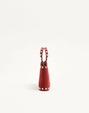 Valentino Garavani Rockstud Mini Suede Shopping Bag - Red