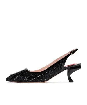 ROGER VIVIER Virgule Pointed-toe Slingback Sandals With Buckle