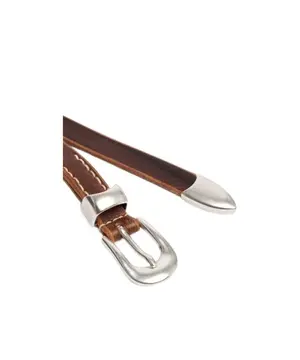 Our Legacy Leather Belt With Adjustable Metal Buckle - Black