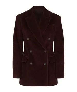 Brunello Cucinelli Double Breasted Corduroy Blazer