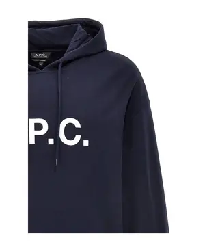 A.p.c. Logo Printed Drawstring Hoodie - Black