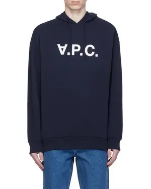 A.p.c. Logo Printed Drawstring Hoodie - Black