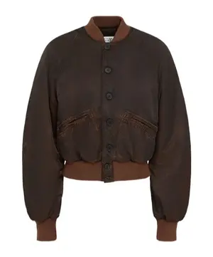 MAISON MARGIELA Washed Cotton Viscose Satin Bomber