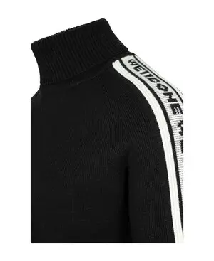 We11Done Ribbed Turtleneck Sweater With Logo Detail