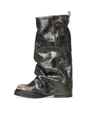Attico Round Toe Slouch Boots