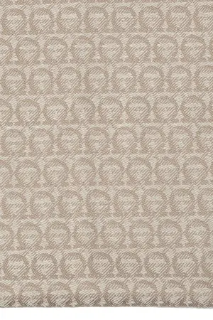FERRAGAMO Gancini Patterned Fringed Scarf - Nude