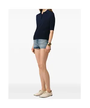 AMI Paris De Coeur Fine Knit Polo Top