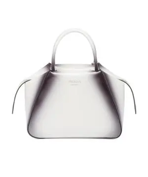 Prada Small Brushed Leather Handbag With Gradient Effect - Gradient White