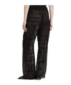 TOTEME Monogram Cotton Silk Pajama Pants - Black