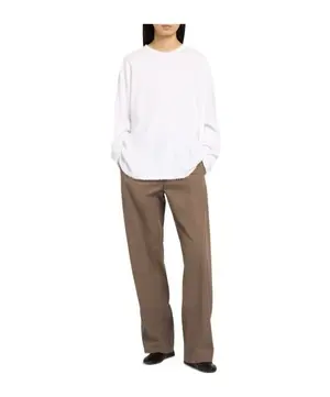 THE ROW Alfidis Cotton Gabardine Straight Pants - Brown
