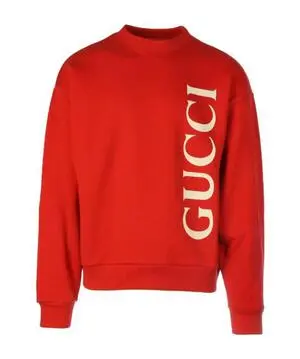 Gucci Logo Print Crewneck Sweatshirt - Red