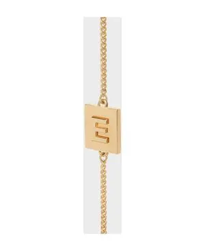 Celine Alphabet E Bracelet In Brass With Gold Finish