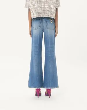 Valentino Garavani Button Detailed Flared Jeans