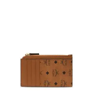 Mcm All-over Logo Print Wallet - Brown