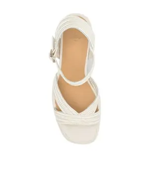 CastaÑer Valle Interwoven Metallic Slingback Sandals - White