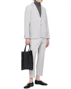 Issey Miyake Single Breasted Pleated Blazer - White