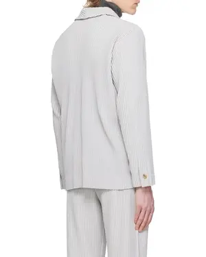 Issey Miyake Single Breasted Pleated Blazer - White