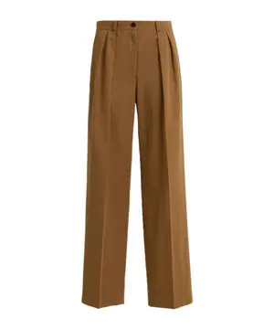 THE ROW Igor Cotton Wide Leg Pants - Brown