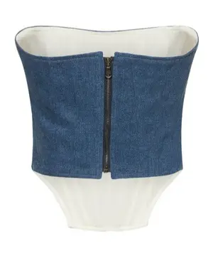 Giuseppe Di Morabito Embellished Denim Corset Top