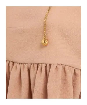 Chloé Silk Georgette Layered Ruffle Top - Nude
