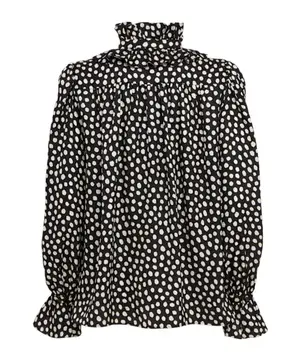 Chloé Dot Print Silk Jacquard Shirt