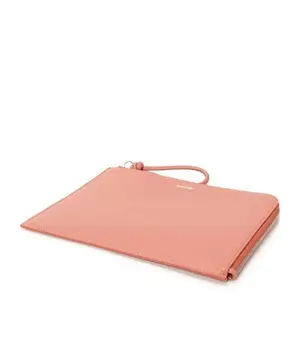 JIL SANDER Leather Zipper Clutch