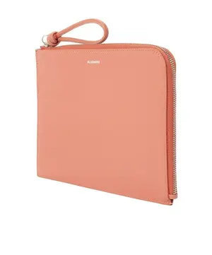 JIL SANDER Leather Zipper Clutch