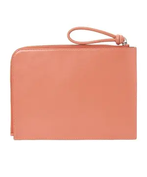 JIL SANDER Leather Zipper Clutch