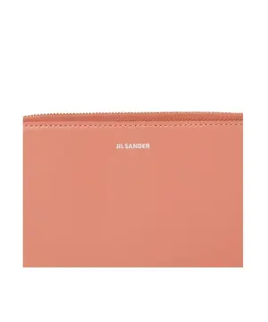 JIL SANDER Leather Zipper Clutch