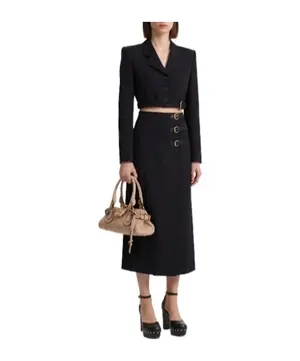 Chloé Grain De Poudre Crop Blazer With Belt