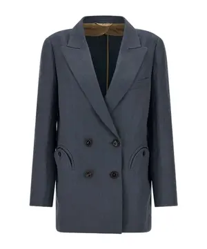 BLAZÉ MILANO Midday Sun Double-breasted Linen Blazer - Black
