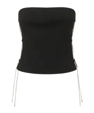 Giuseppe Di Morabito Knit Bandeau With Lace-up Detail - Black