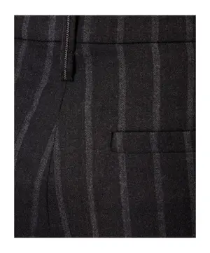 Brunello Cucinelli Pinstriped Wool Straight Leg Trousers