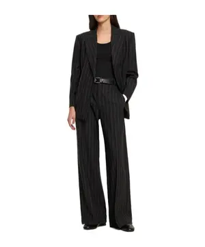 Brunello Cucinelli Pinstriped Wool Straight Leg Trousers