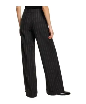 Brunello Cucinelli Pinstriped Wool Straight Leg Trousers