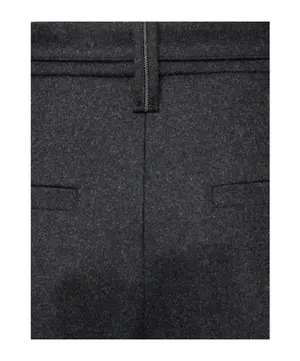 Brunello Cucinelli Cropped Wool Trousers With Belt Loops