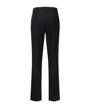 Brunello Cucinelli Wool Crepe Straight Leg Tailored Trousers