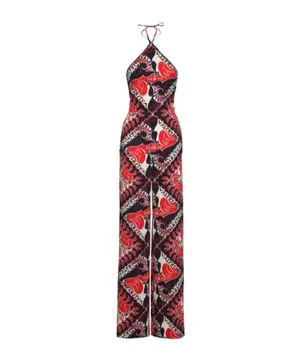 Valentino Garavani Printed Silk Crêpe Halter Jumpsuit - Multicolor