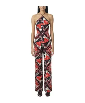 Valentino Garavani Printed Silk Crêpe Halter Jumpsuit