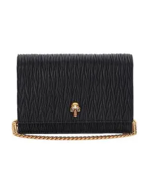 Alexander McQueen Textured Skull Embellished Shoulder Bag