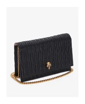 Alexander McQueen Textured Skull Embellished Shoulder Bag