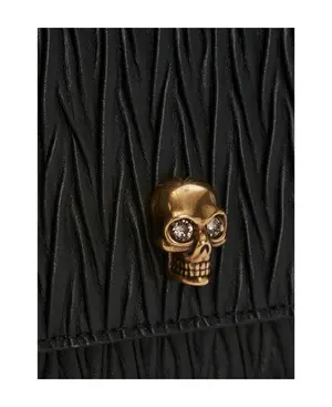 Alexander McQueen Textured Skull Embellished Shoulder Bag