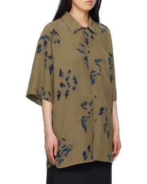 LEMAIRE Floral Printed Short-sleeved Shirt