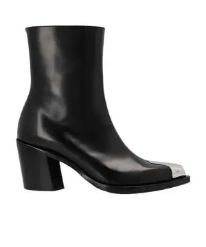 Alexander McQueen Pointed Toe Metal Cap Boots