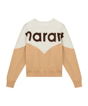 Isabel Marant Étoile Crewneck Sweatshirt With Flocked Logo - Beige/camel