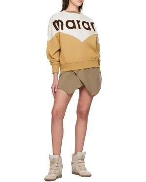 Isabel Marant Étoile Crewneck Sweatshirt With Flocked Logo - Beige/camel