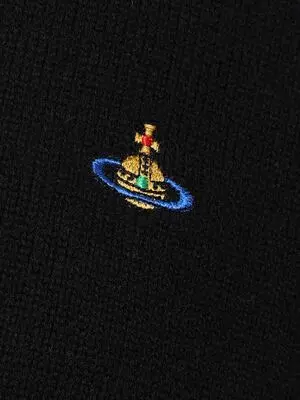 VIVIENNE WESTWOOD V-neck Cardigan With Embroidered Orb Logo