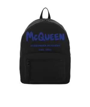 Alexander McQueen Two-toned Logo Printed Backpack - Black