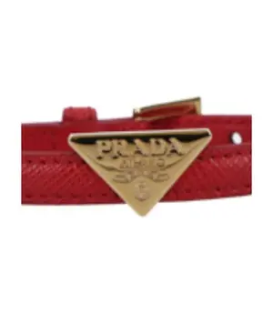 Prada Triangle-logo Leather Bracelet