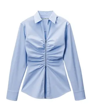 Alexander Wang Gathered Bust Shirt With Classic Collar